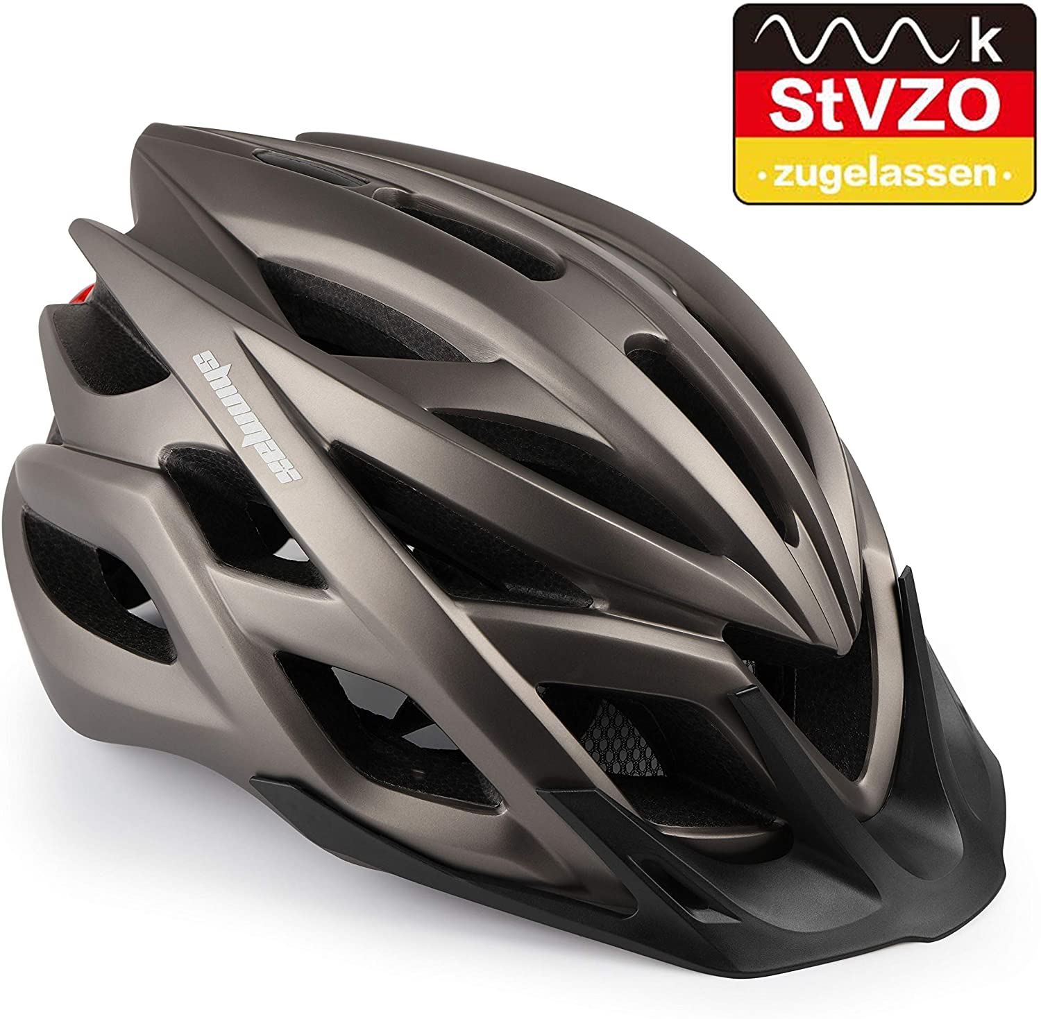 Shinmax Bicycle Helmet with Safety LED Light,CE & Stvzo Certified ...