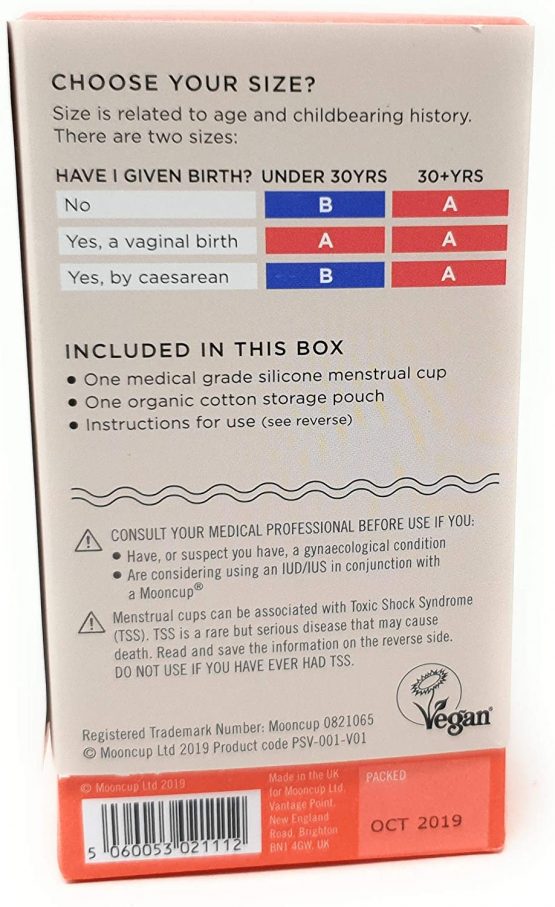 Mooncup® The Original Silicone Menstrual Cup – Size A, Reusable Soft ...