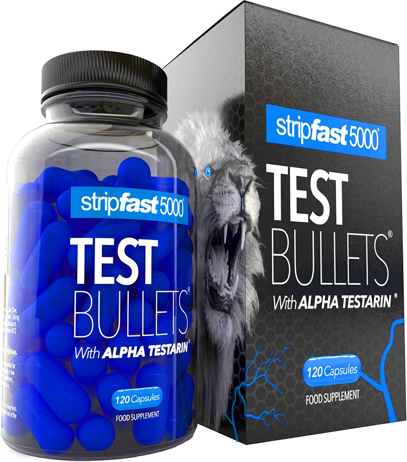 Testosterone Boosters For Men Test Bullets with Alpha Testarin Complex ...