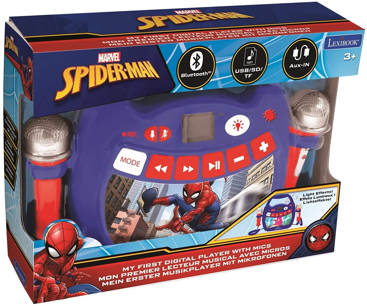 LEXIBOOK MP300SPZ Spider-Man Spiderman-Karaoke Portable Digital Player ...