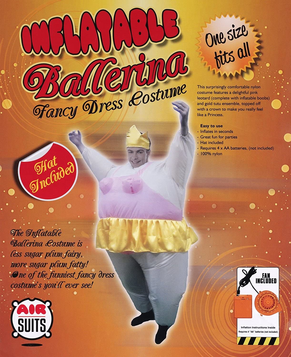 Inflatable Ballerina Fat Suit Fancy Dress Costume Suit Outfit - BigaMart