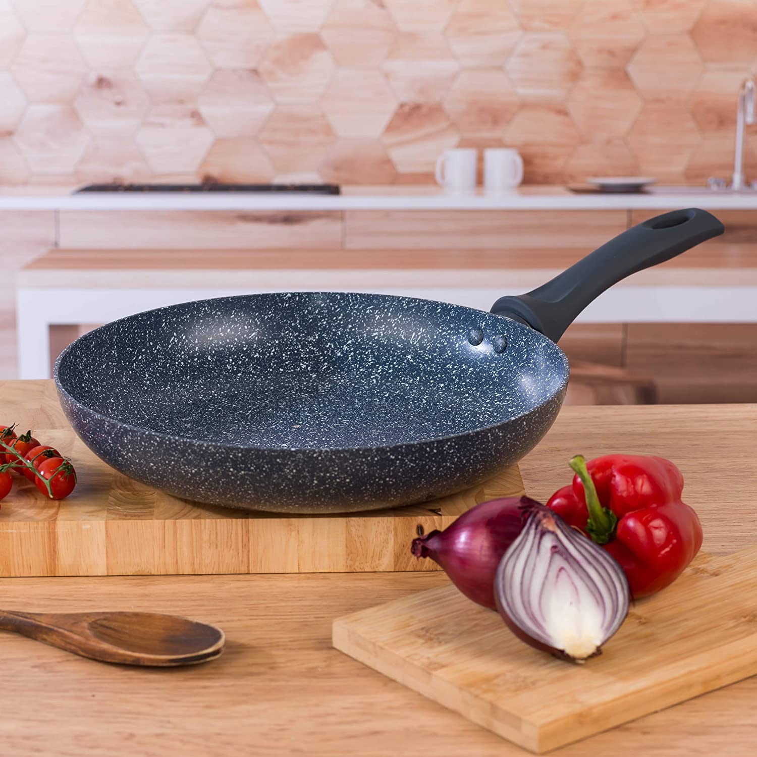 Russell Hobbs RH00842EU Blue Marble 28 cm Non-Stick Fry Pan, Pressed ...