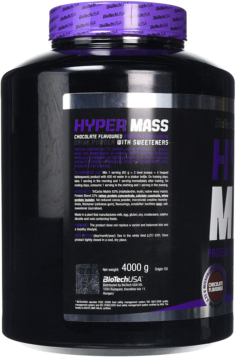 Bio Tech USA Hyper Mass Supplement, 4 kg, Chocolate BI45 – BigaMart