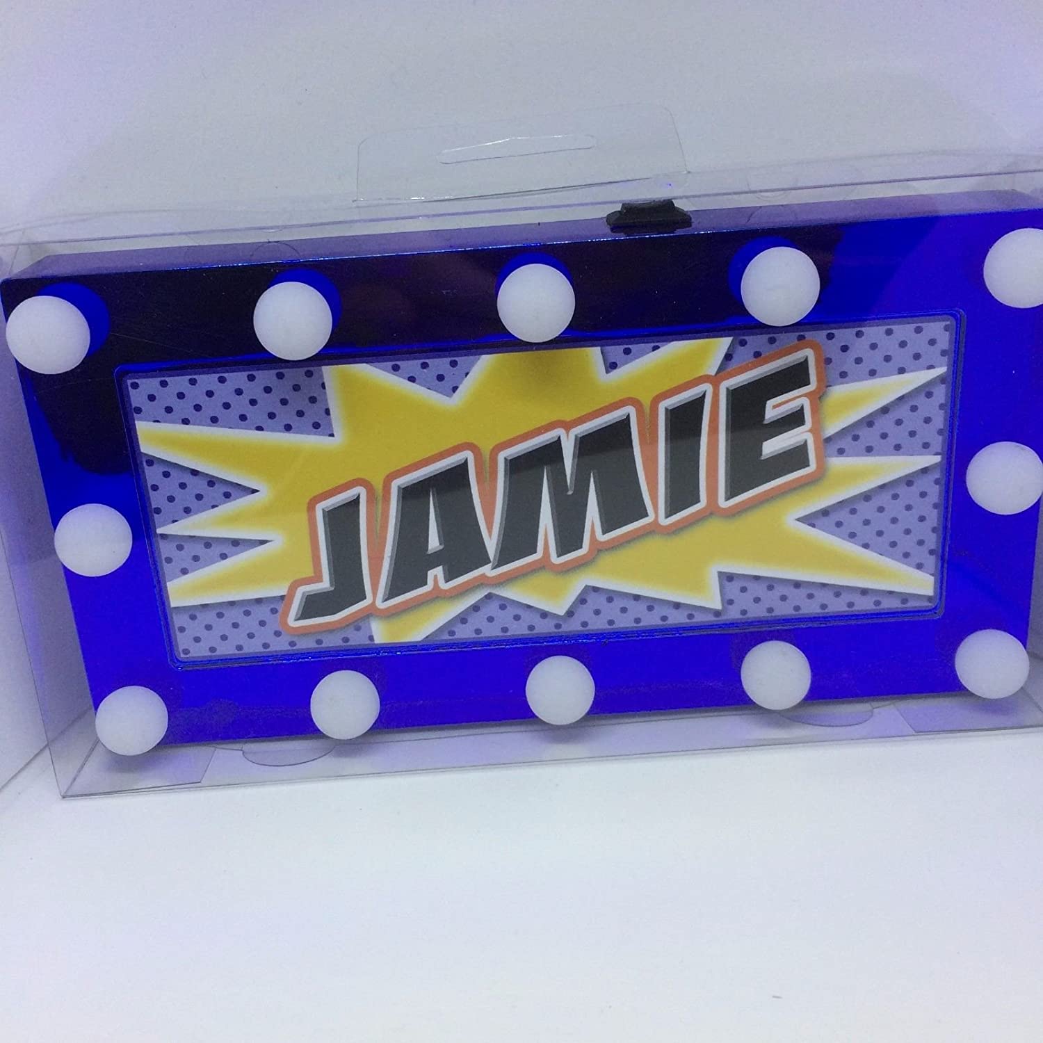 JAMIE Childrens LED Personalised Name In Lights room Sign – BigaMart