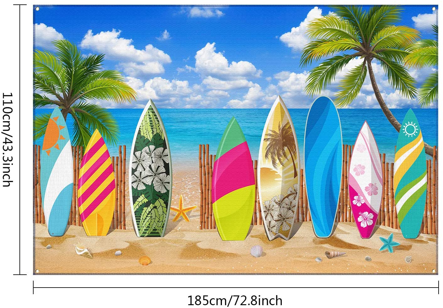 Surfboard Party Decorations Beach Backdrop Party Beach Surfboard ...