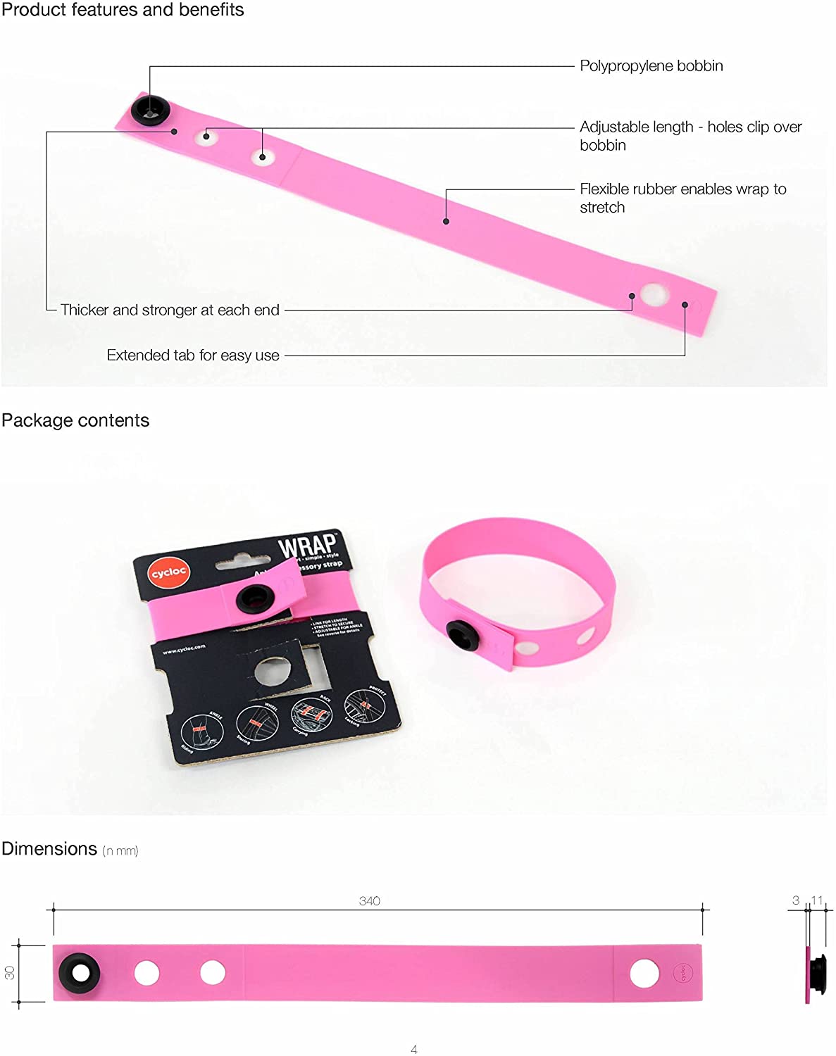 Cycloc Wrap – Stylish Versatile Rubber Bike Strap – Set of Two ...