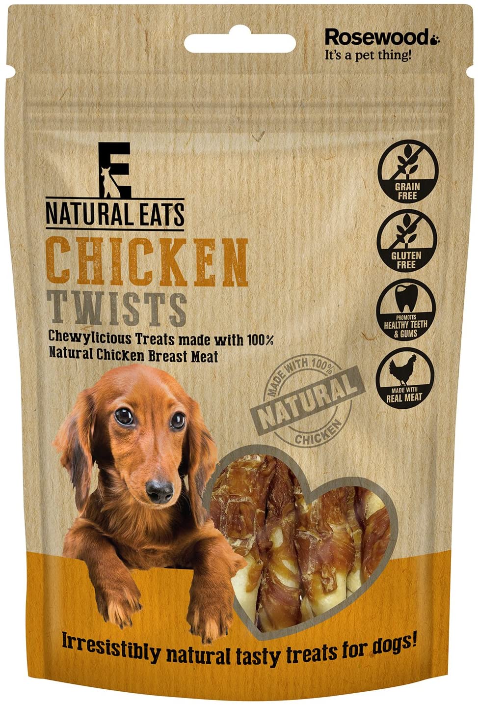 Rosewood Individually Sealed Packets of Natural Eats Twists Dog Treats ...
