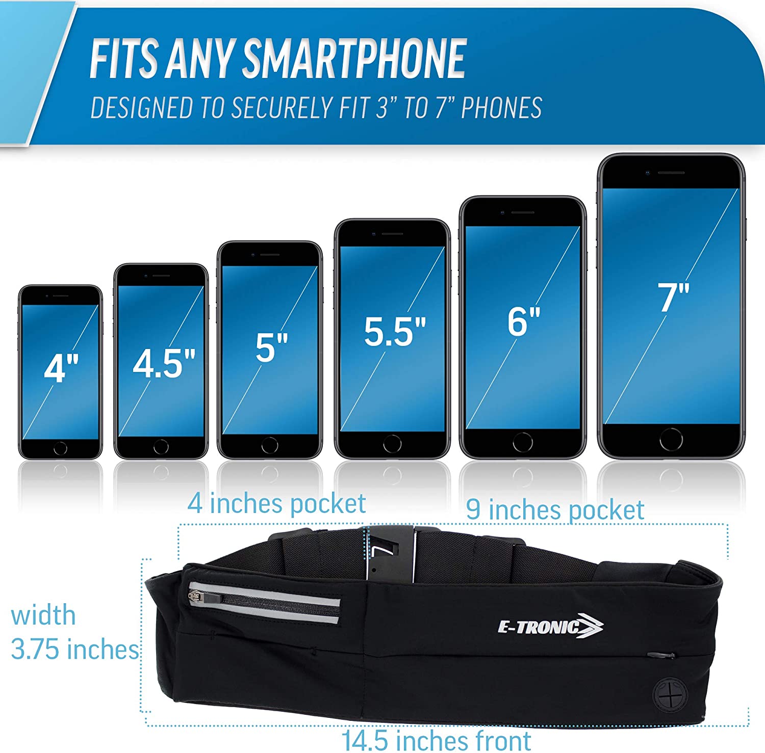 E Tronic Edge Running Belt – Unisex, Phone Holder Waist Belts for ...