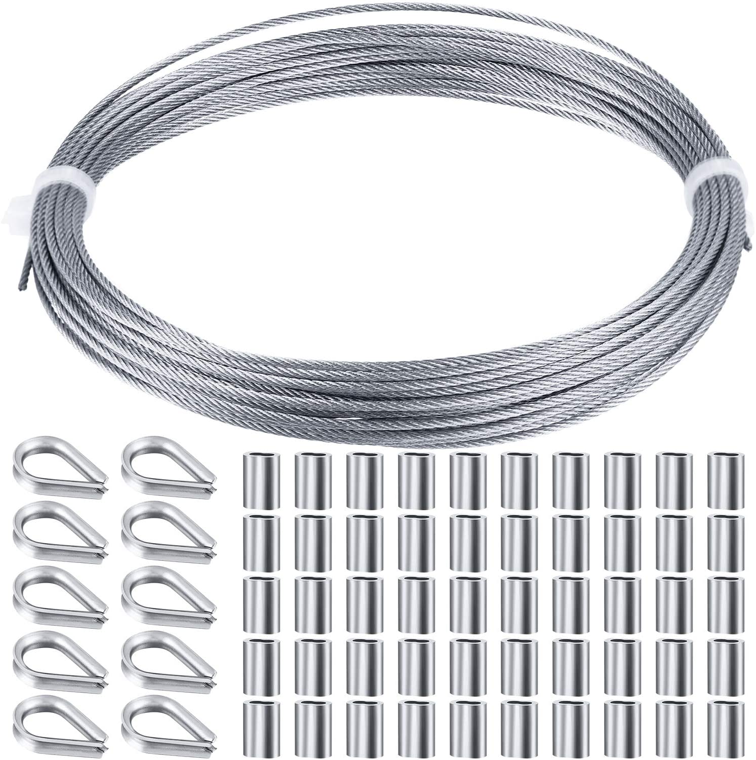 Hotop Picture Hanging Wire,Wire Rope Steel Cable Railing Kits Include ...