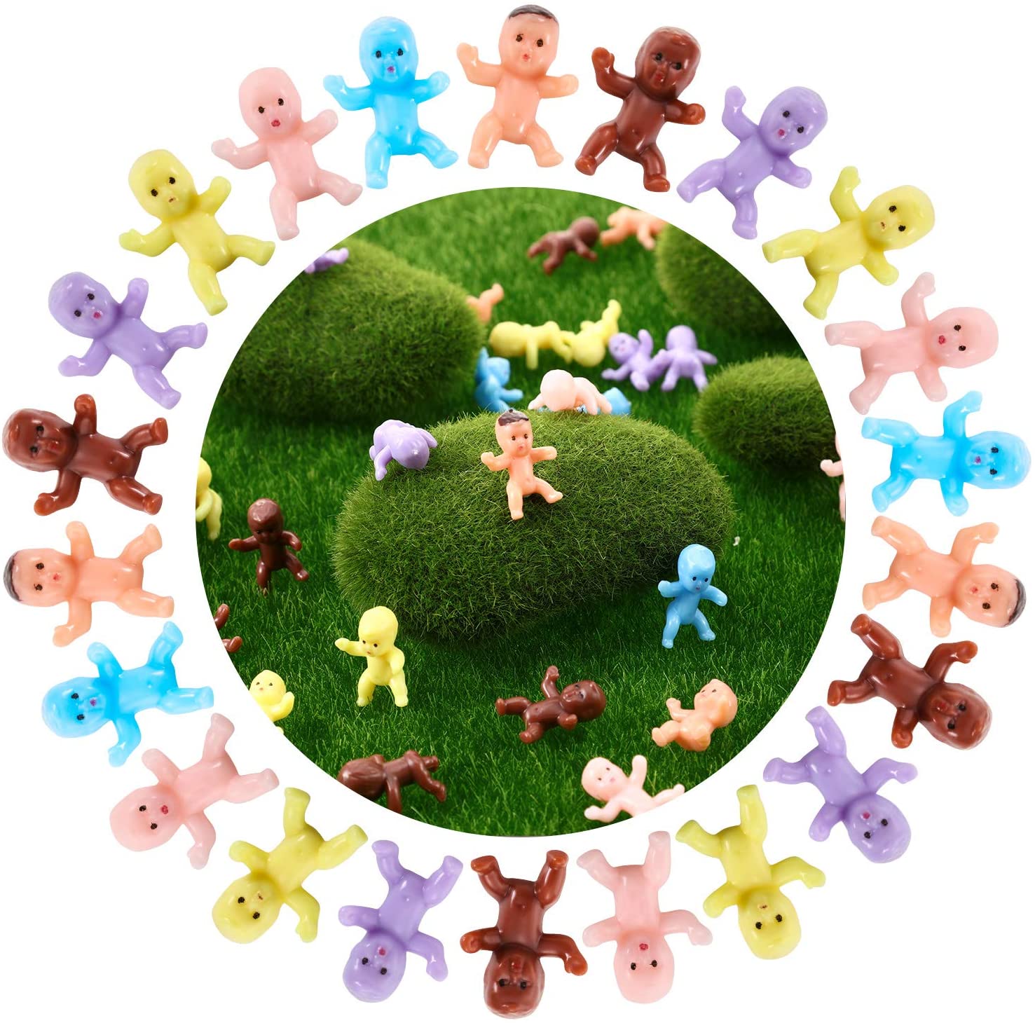 240 Pieces Mini Plastic Babies Small Baby Dolls 1 Inch Multicolor Tiny ...