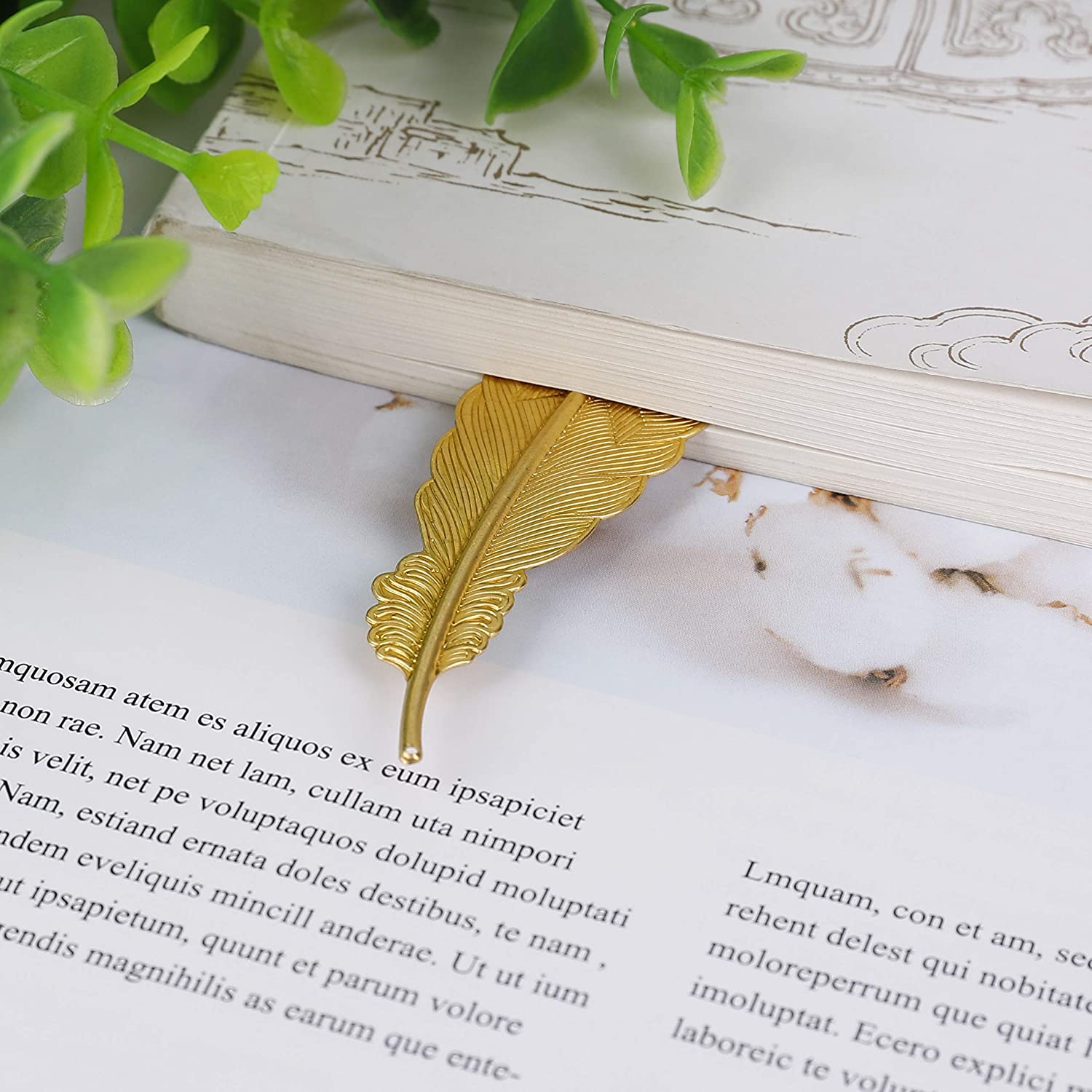 Feather Bookmarks Classical Metal Bookmark Simple Elegant Feather ...