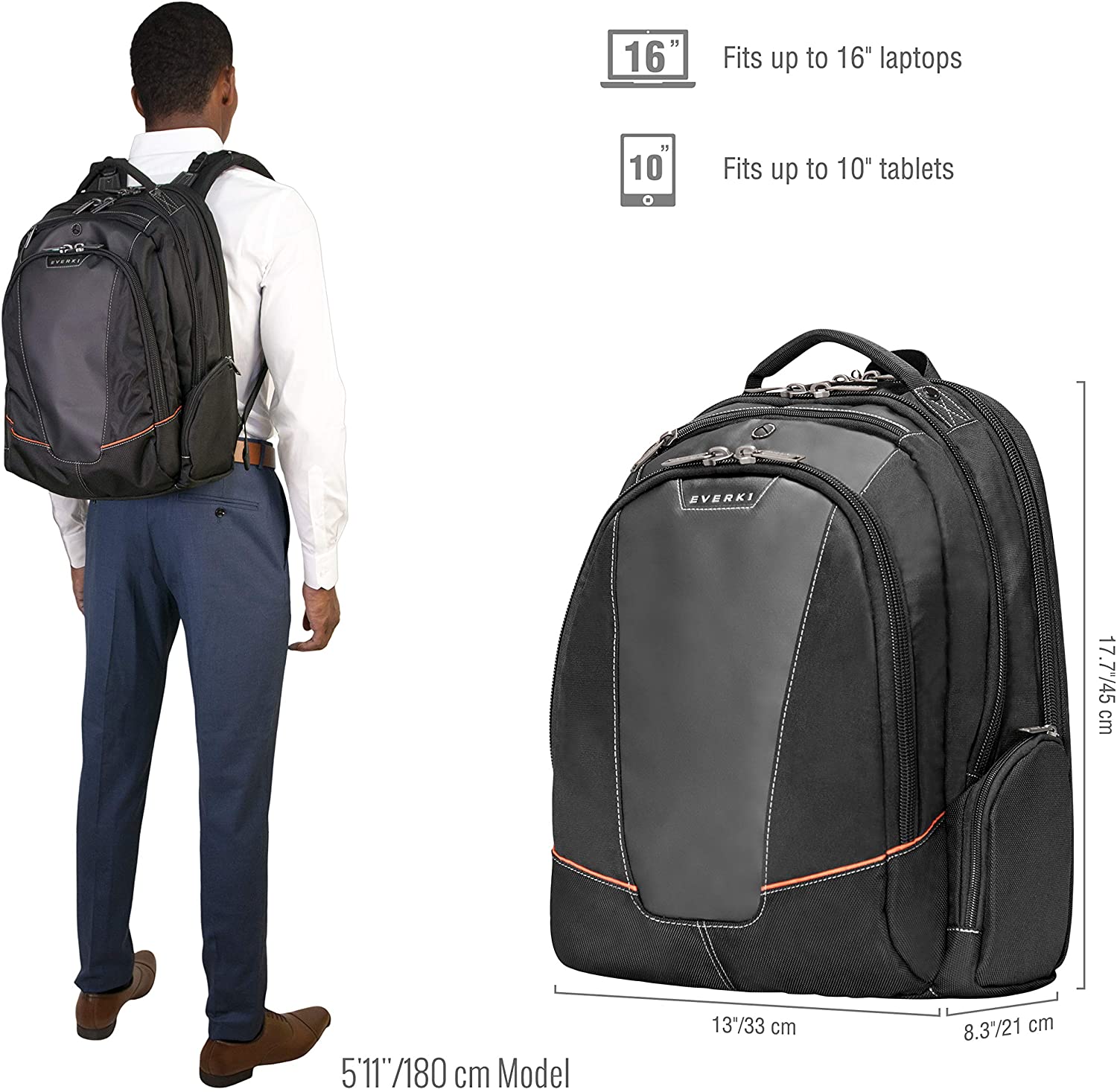 Everki 95321 Flight – Laptop Backpack fits up to 16-inch – BigaMart