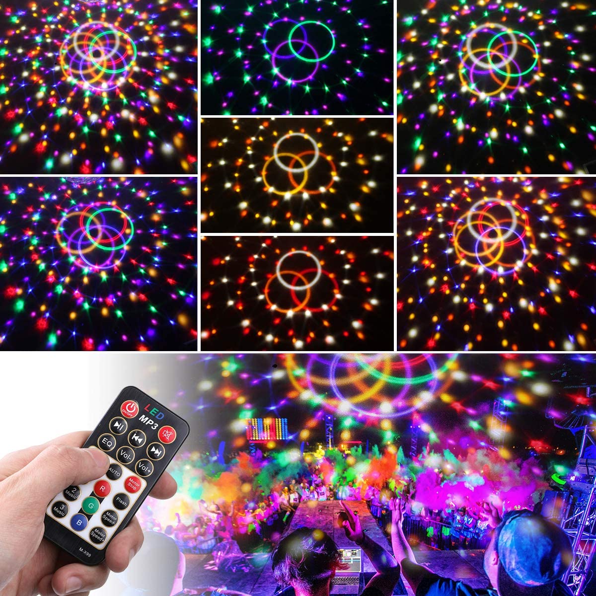 Disco Lights SOLMORE LED Disco Ball 18x18x15CM 18W Party Stage Lights ...