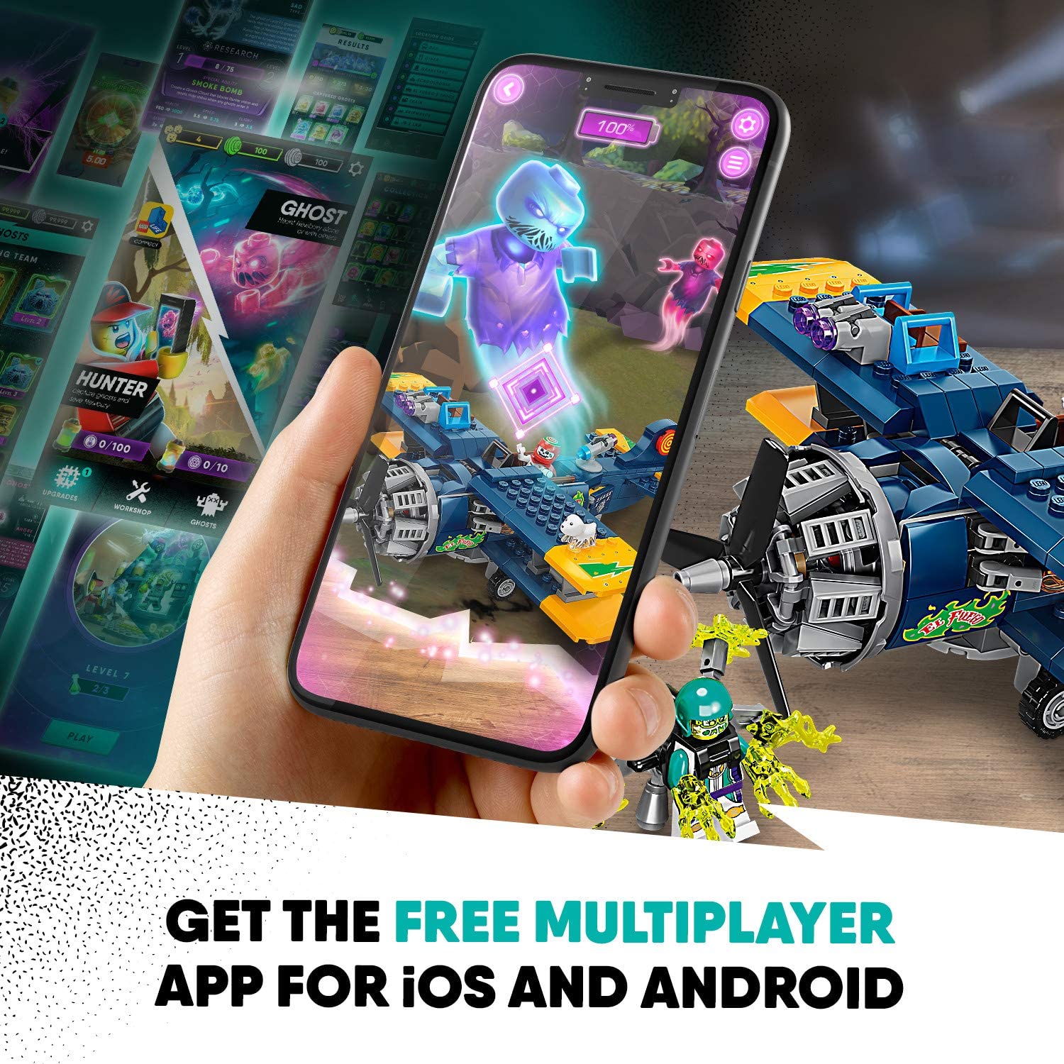 LEGO Hidden Side 70429 El Fuego’s Stunt Plane Toy, AR Games App ...