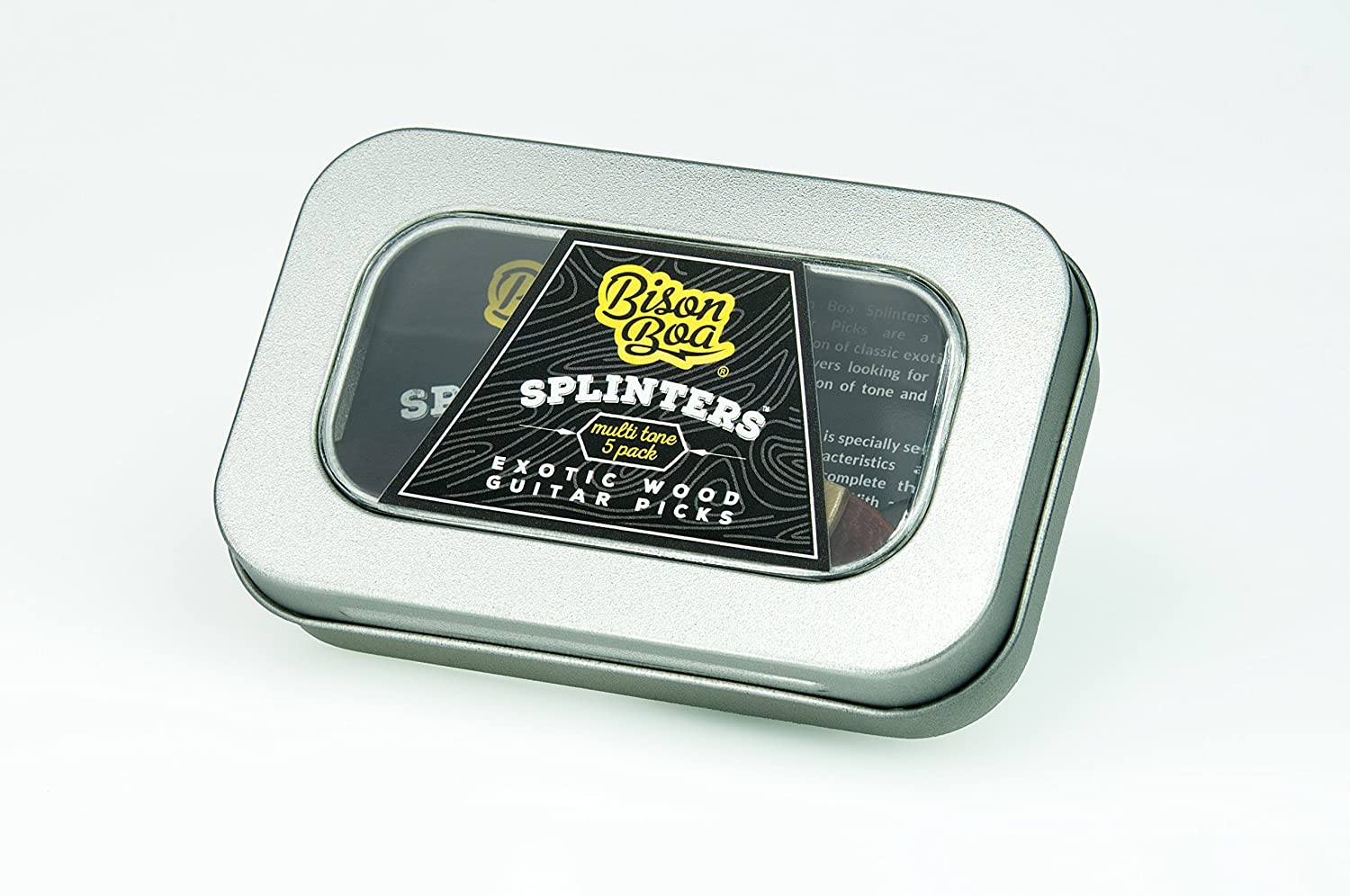 Wooden Guitar Picks – Splinters by Bison Boa – Exotic Multi-Tone 5 Pack ...