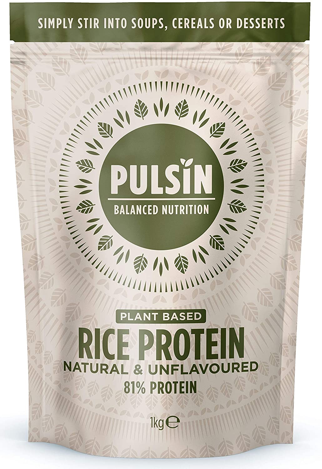 Pulsin – Unflavoured Vegan Rice Protein Powder – 1kg – Gluten Free ...