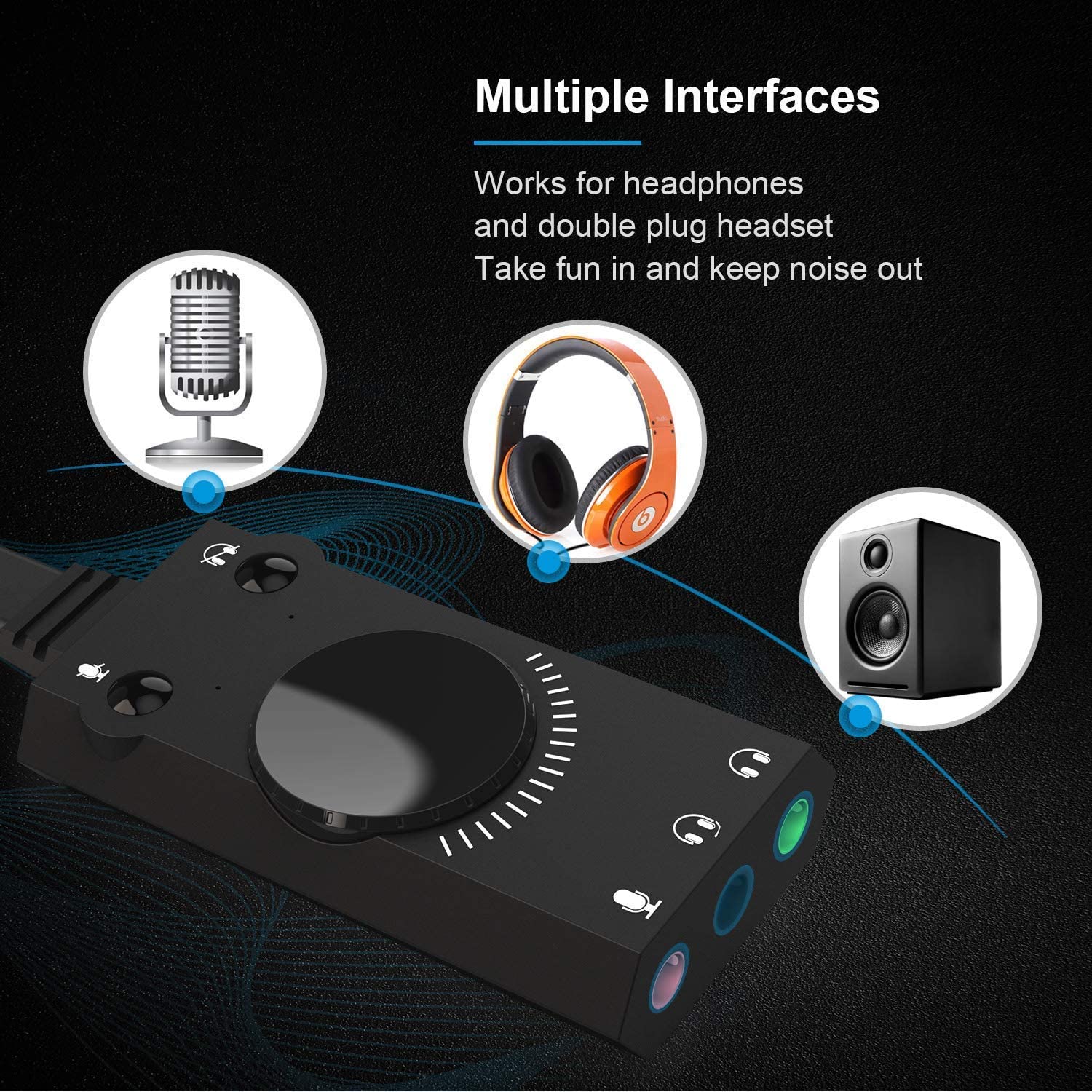 TechRise USB Sound Card, USB External Stereo Sound Adapter Splitter ...