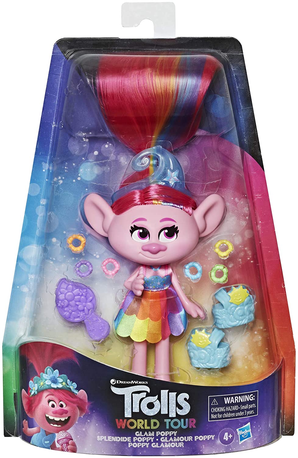 Trolls DreamWorks Glam Poppy Fashion Doll with Dress, Shoes, and More ...