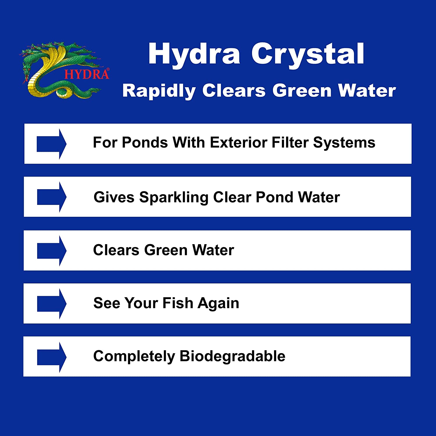 HYDRA Crystal Green Algae Treats UpTo 10,000 litres + Pond Algae Green ...