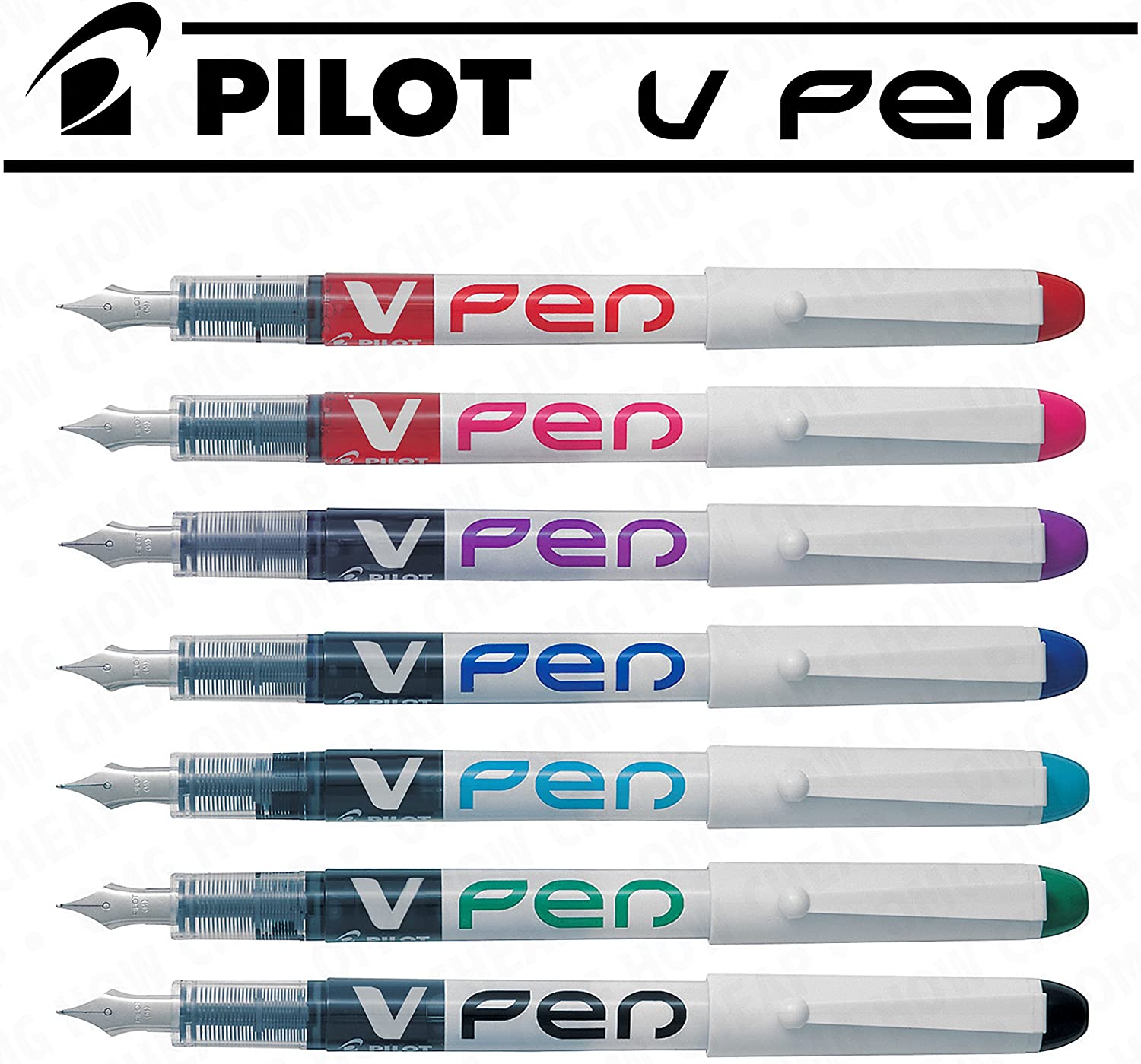Pilot V Pen – Disposable Erasable Fountain Pen – Assorted 7 Pack – BigaMart
