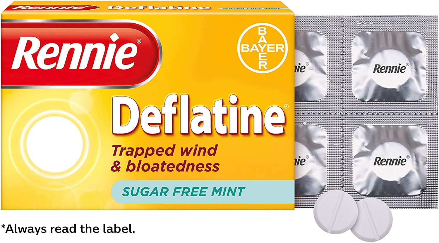Rennie Deflatine, Trapped Wind and Bloating Tablets, Fast and Effective ...