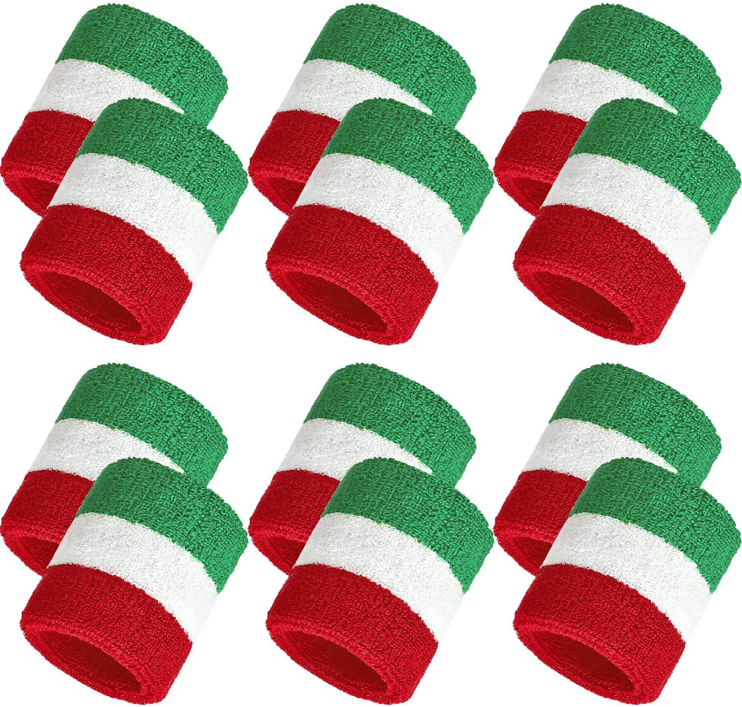 12 Pack Sweatbands Sports Wristband Cotton Sweat Band for Men and Women ...