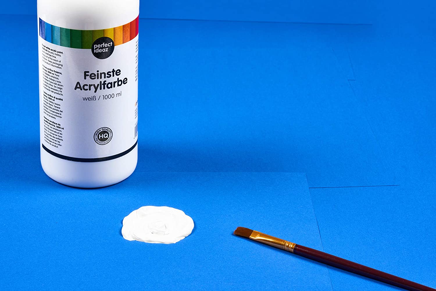 perfect ideaz 1000 ml White Acrylic Paint, high Coverage Acrylic Paint ...