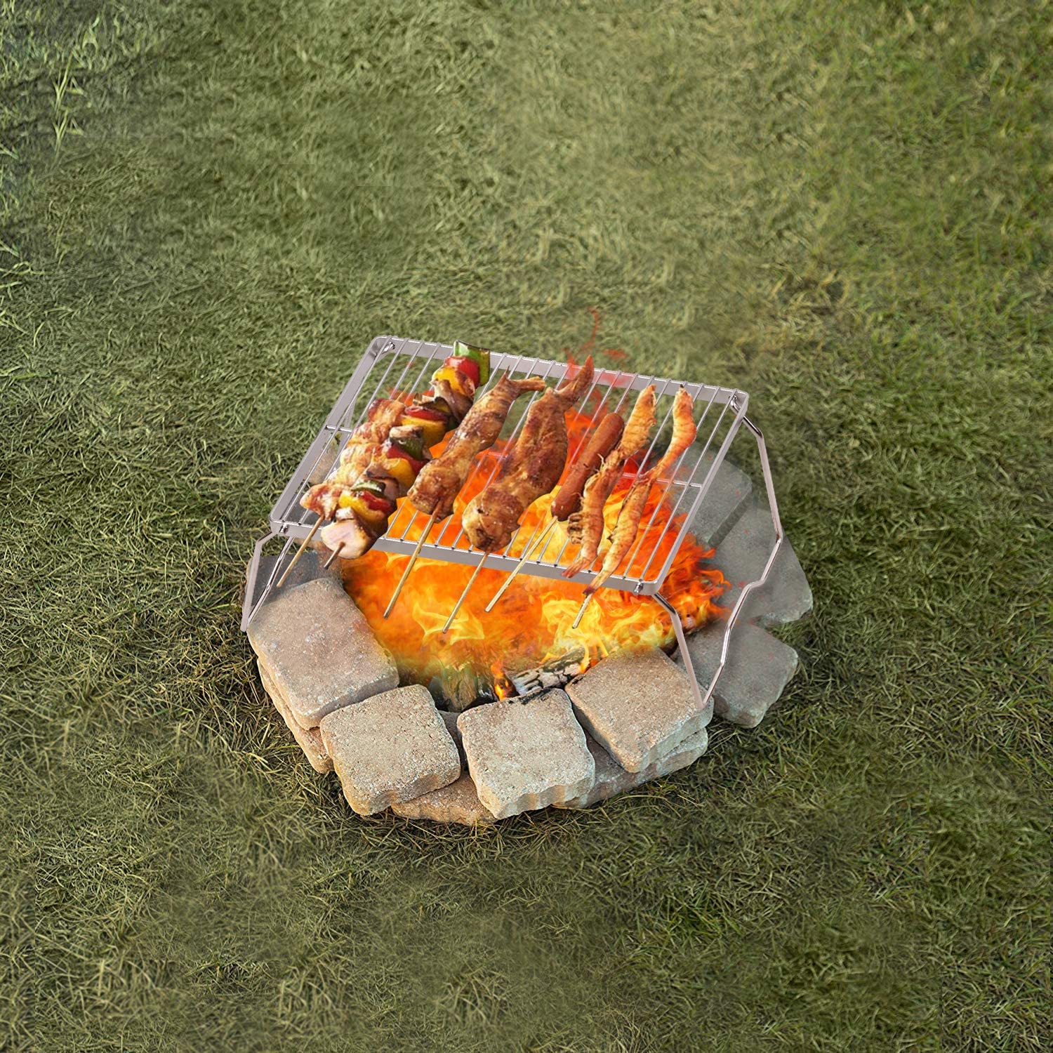 REDCAMP Folding Campfire Grill 304 Stainless Steel Grate, Heavy Duty ...
