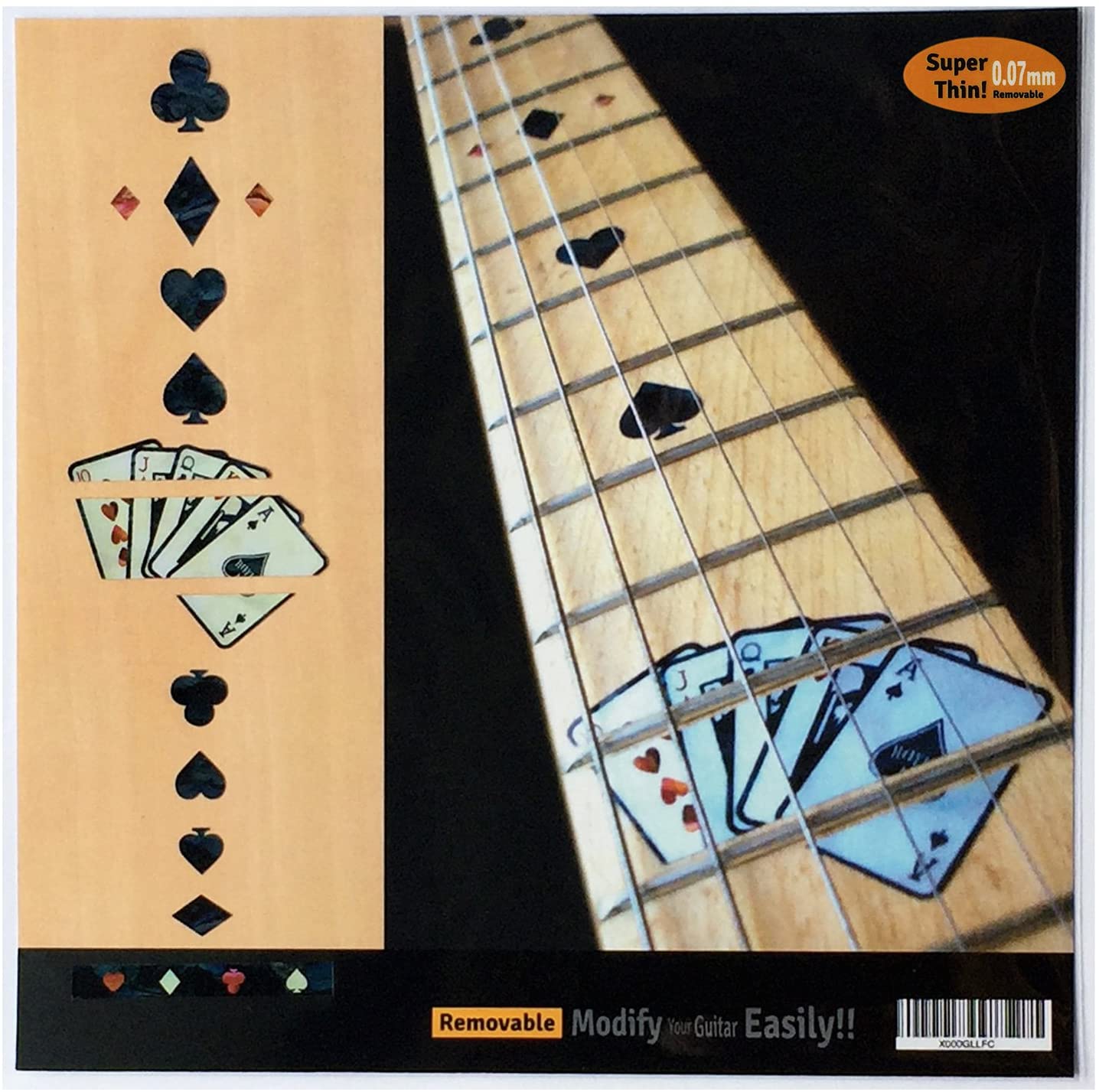 Inlay Sticker Fret Markers for Guitars – Playing Cards – Black Pearl ...