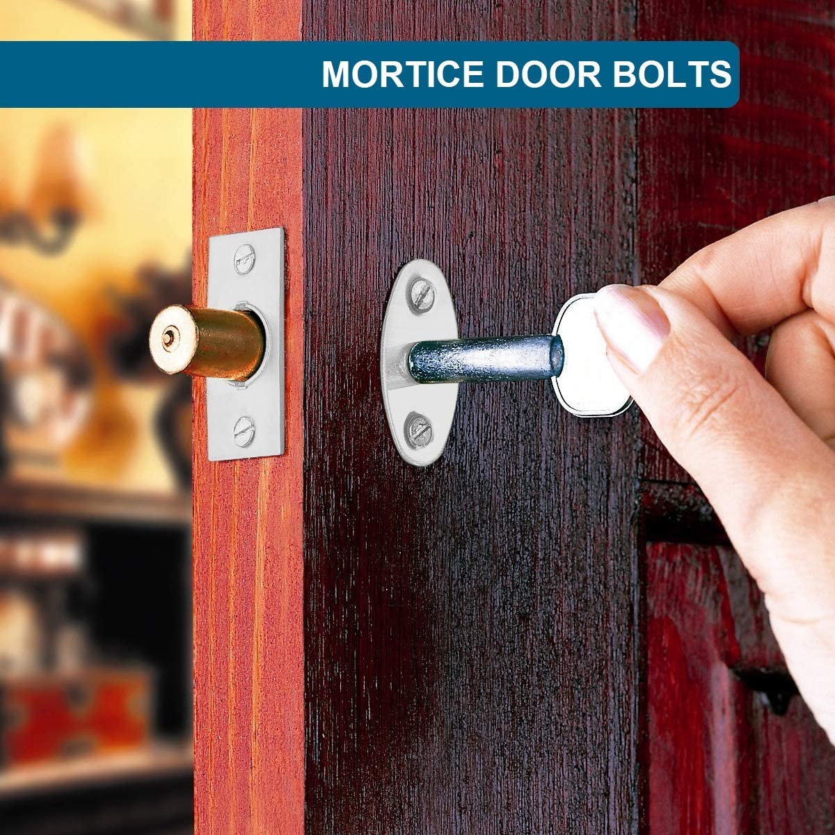 XFORT® 2 Pack Mortice Door Bolts with 2 Star Keys, Door Security Rack ...