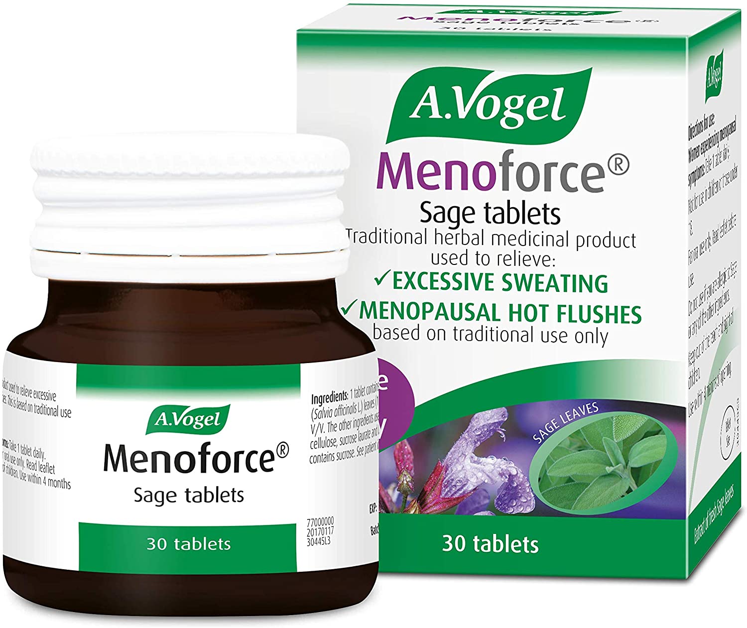 Al Menoforce Sage Tablets | for Menopausal Hot Flushes & Night Sweats ...