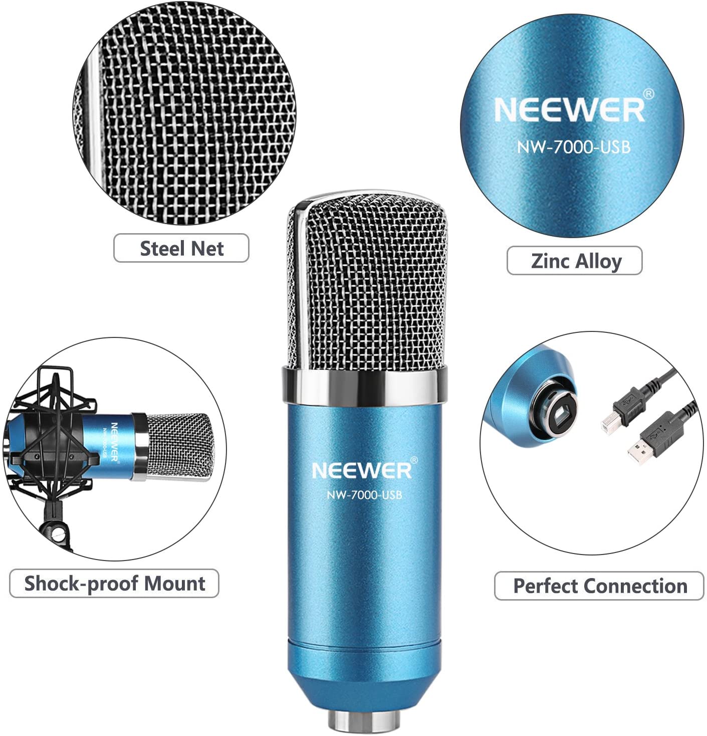 Neewer usb microphone for Windows and Mac with suspension scissor arm ...