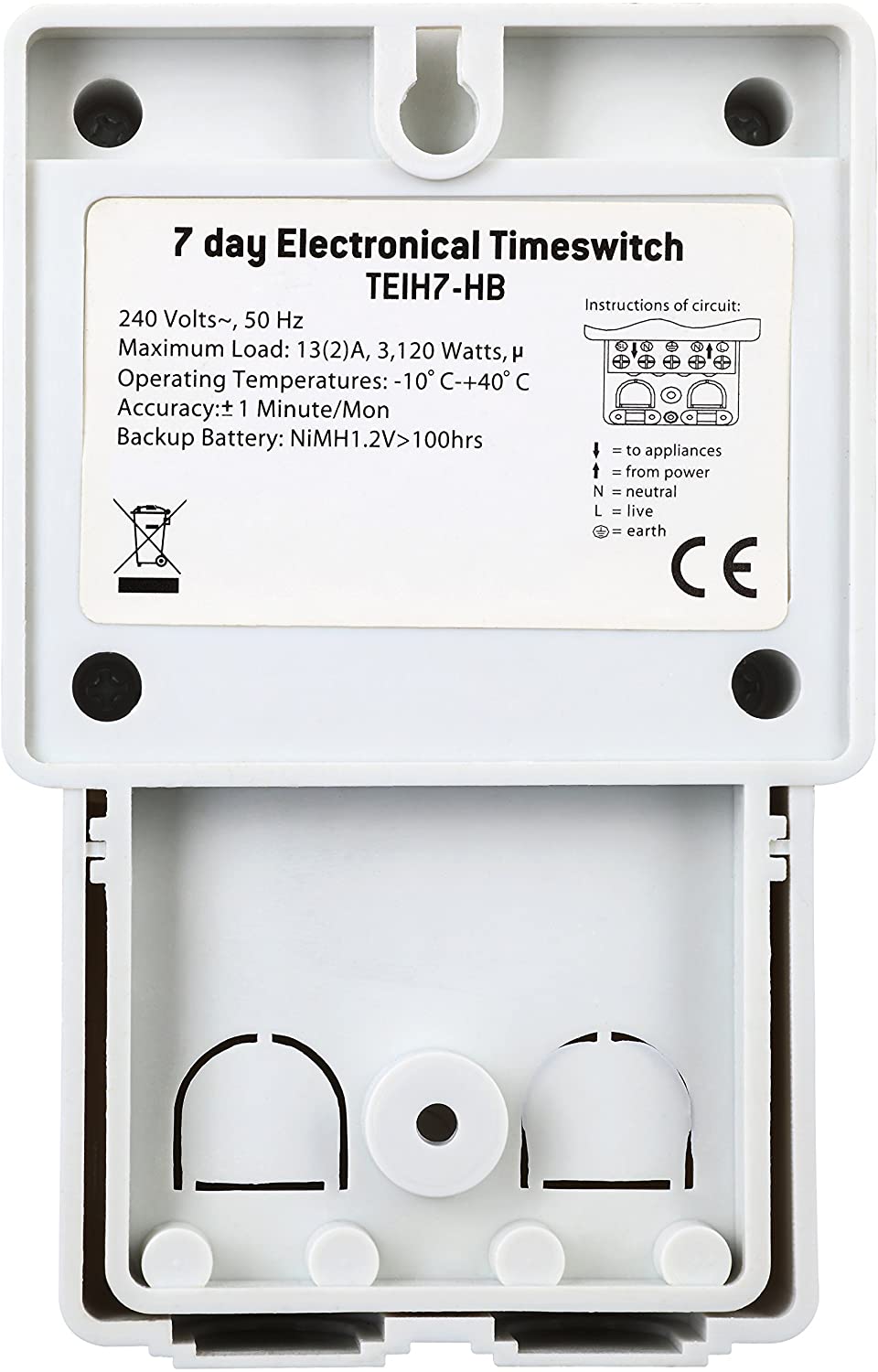 Masterplug TEIH7 24 Hour/7 Day Programmable Electronic Timer for ...