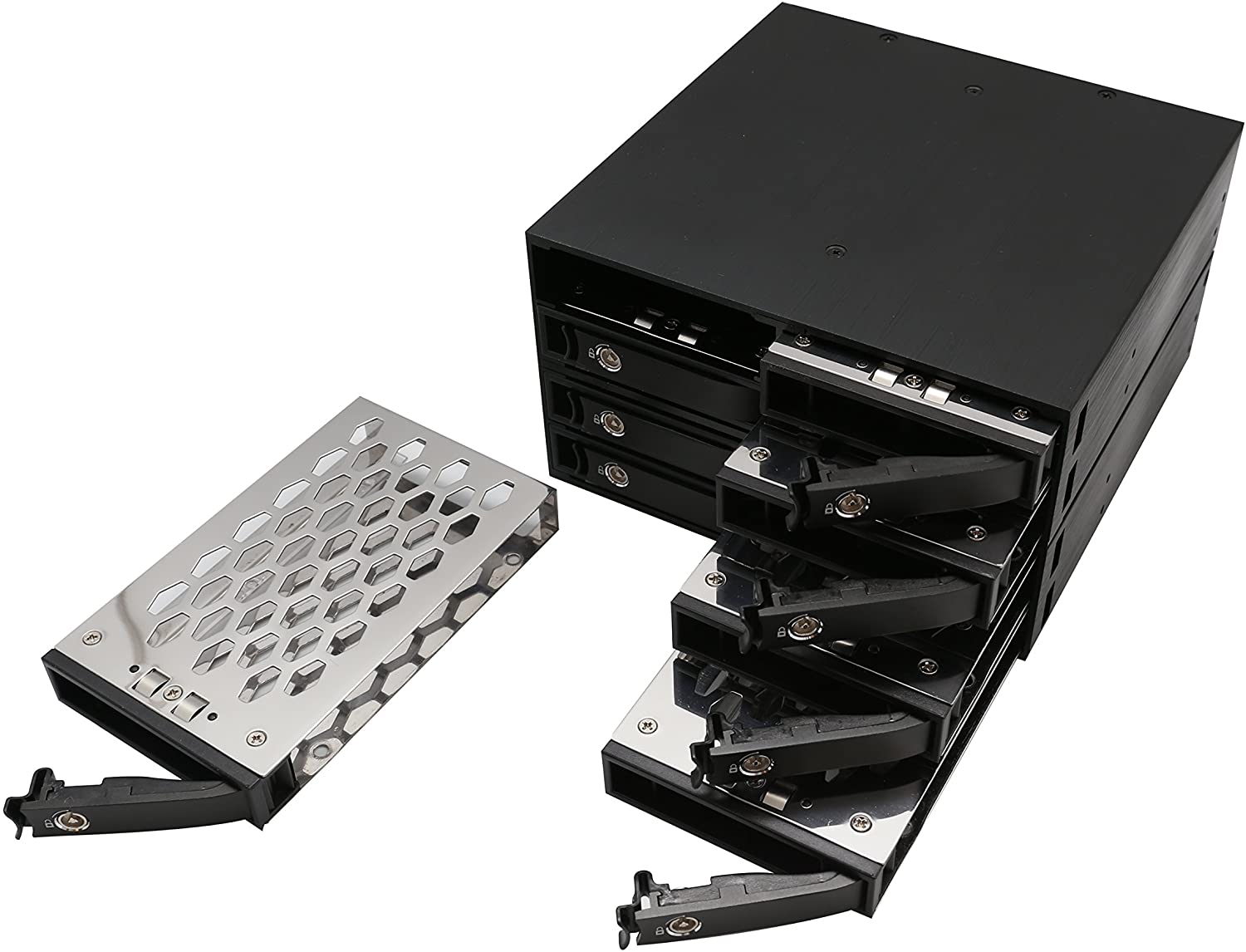 Syba Full Metal 8 Bay 2.5″ SATA HDD & SSD HotSwap Backplane Cage for 5. ...