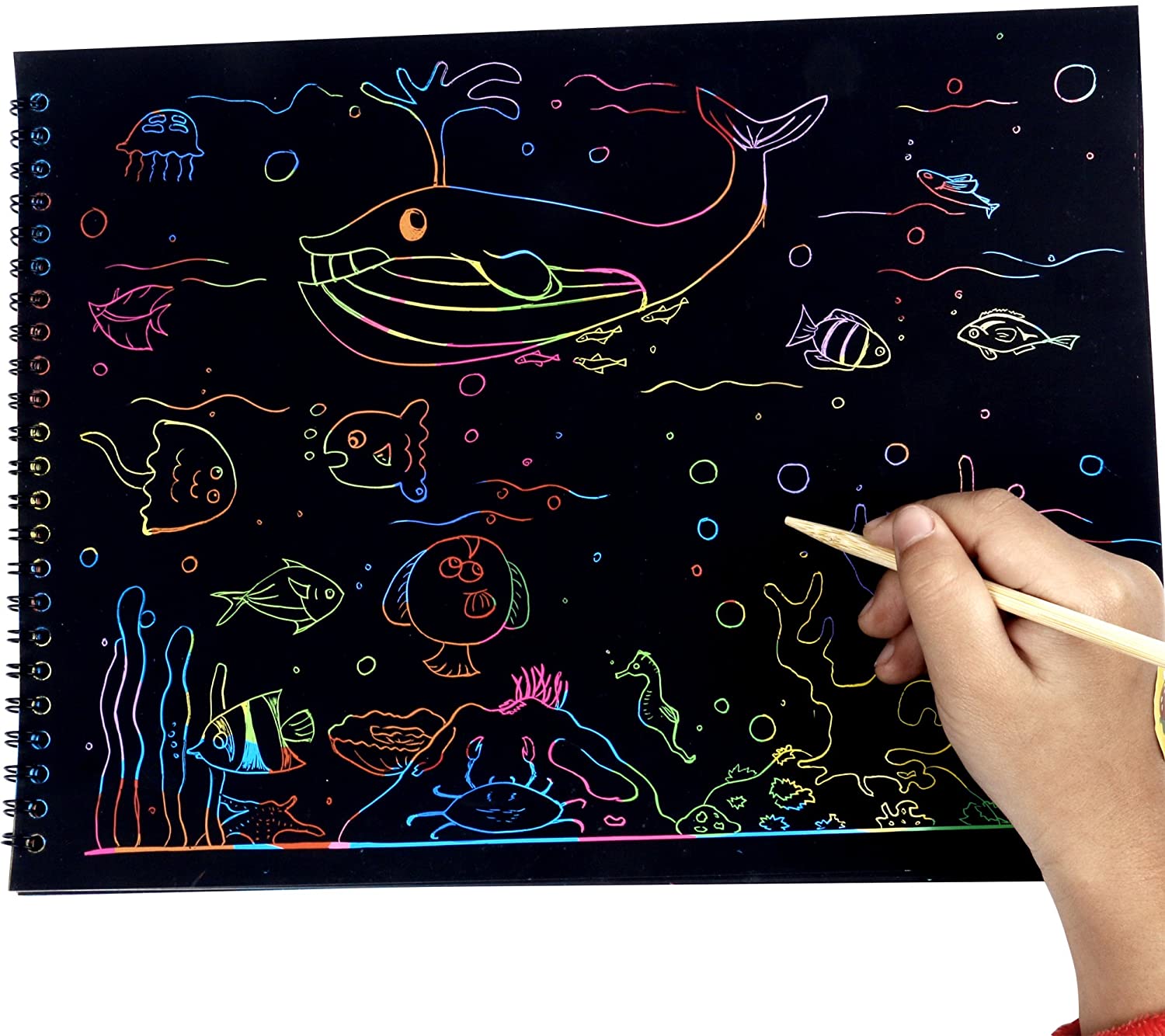 Purple Ladybug Rainbow Scratch Paper Art Kit for Kids – 20 Big Sheets ...