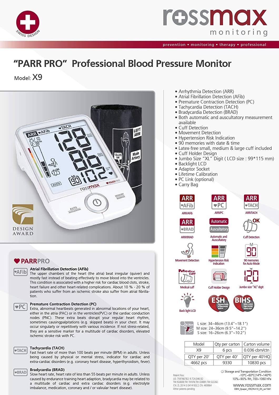 Rossmax X9 Parr Professional Blood Pressure Monitor – BigaMart