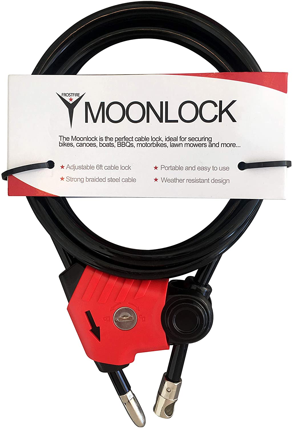 Moonlock – Adjustable Keyed Cable Lock, 6ft Long – BigaMart
