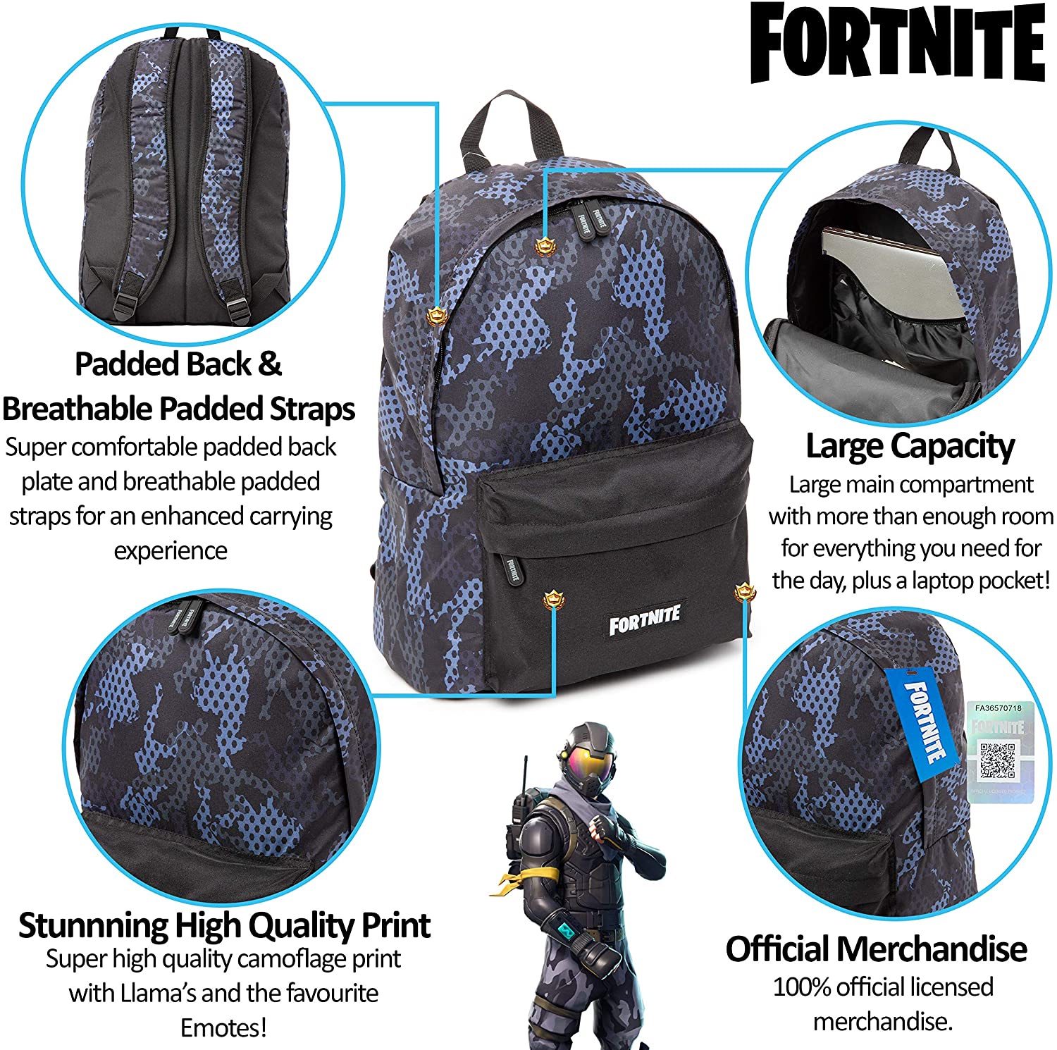 Fortnite Boys Backpack for Kids, Back to School Bag for Children ...