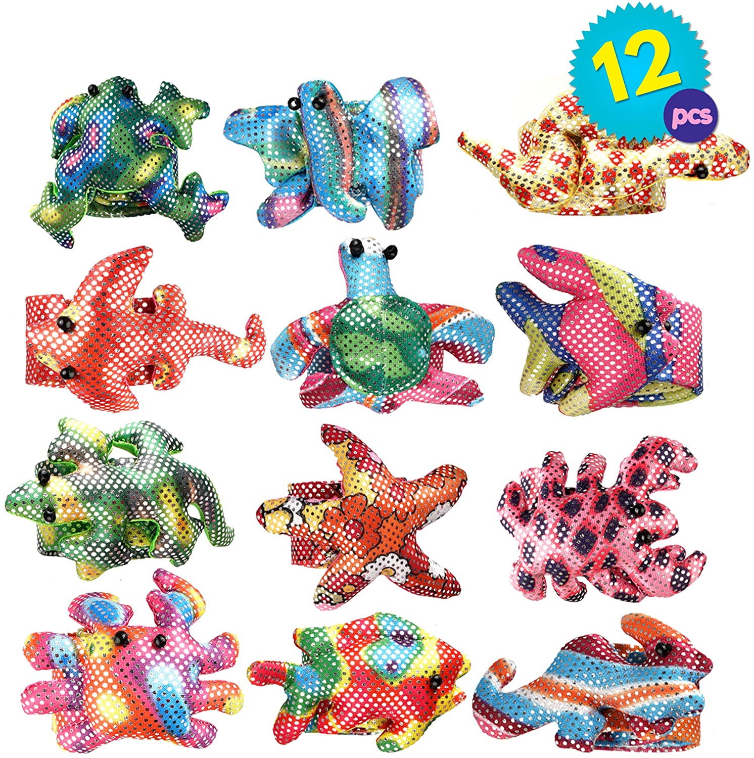 THE TWIDDLERS – 12 Fabric Animal Themed Snap Bracelets for Boys and ...