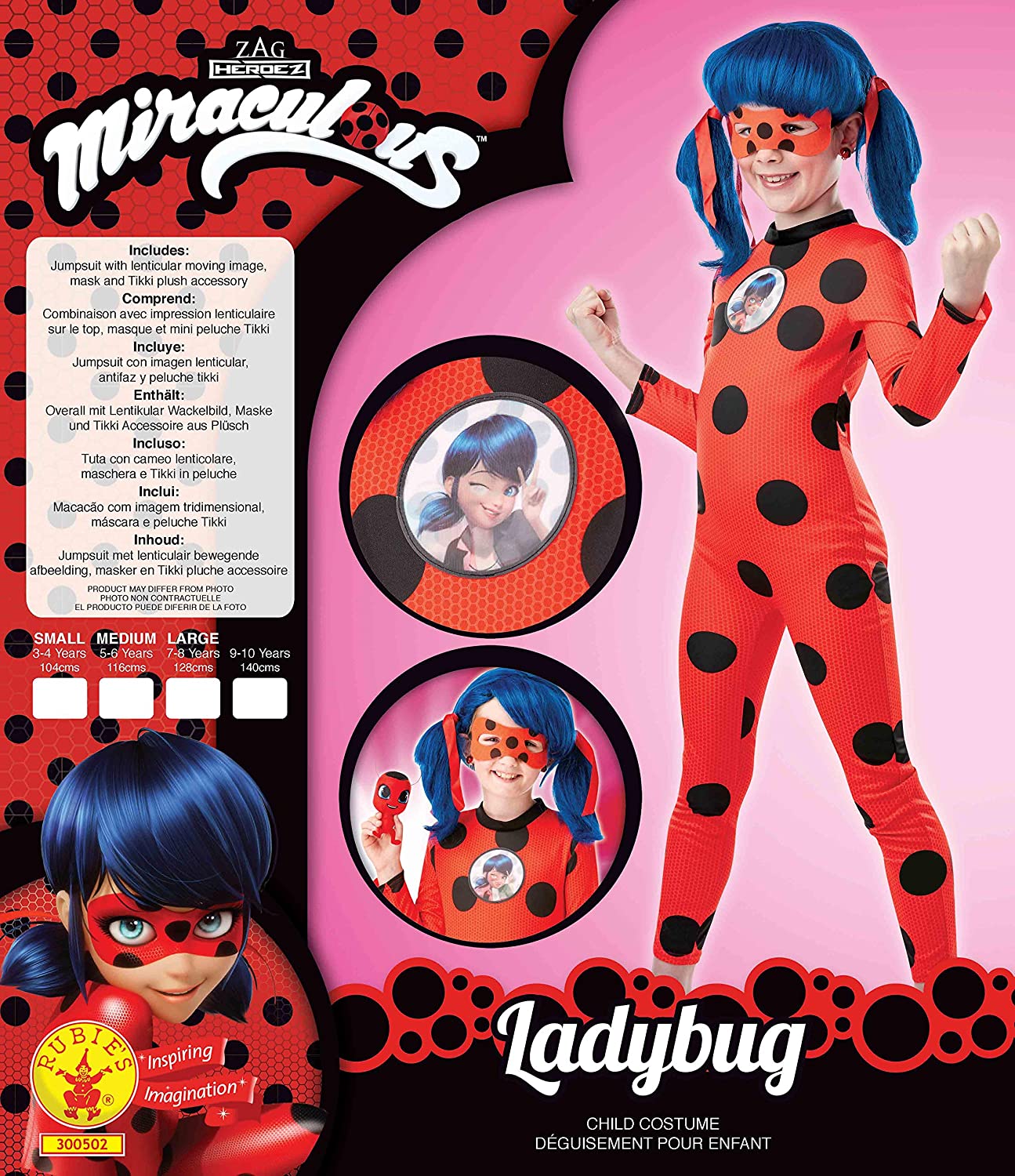 Rubie’s Official Miraculous Ladybug Deluxe Childs Costume and Eye mask ...
