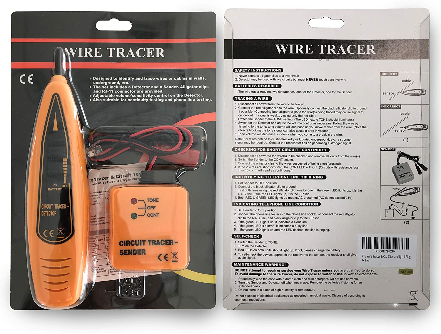 PTE Wire Tracer & Circuit Tester – Tone Generator and Probe Kit – Find ...