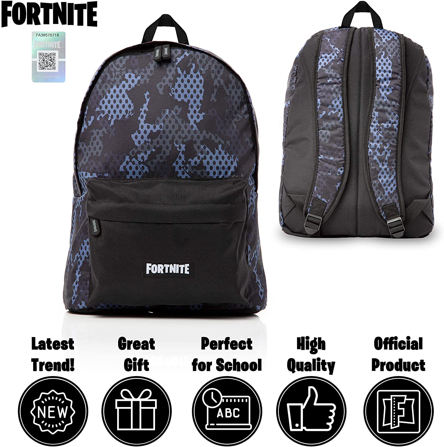 Fortnite Boys Backpack for Kids, Back to School Bag for Children ...