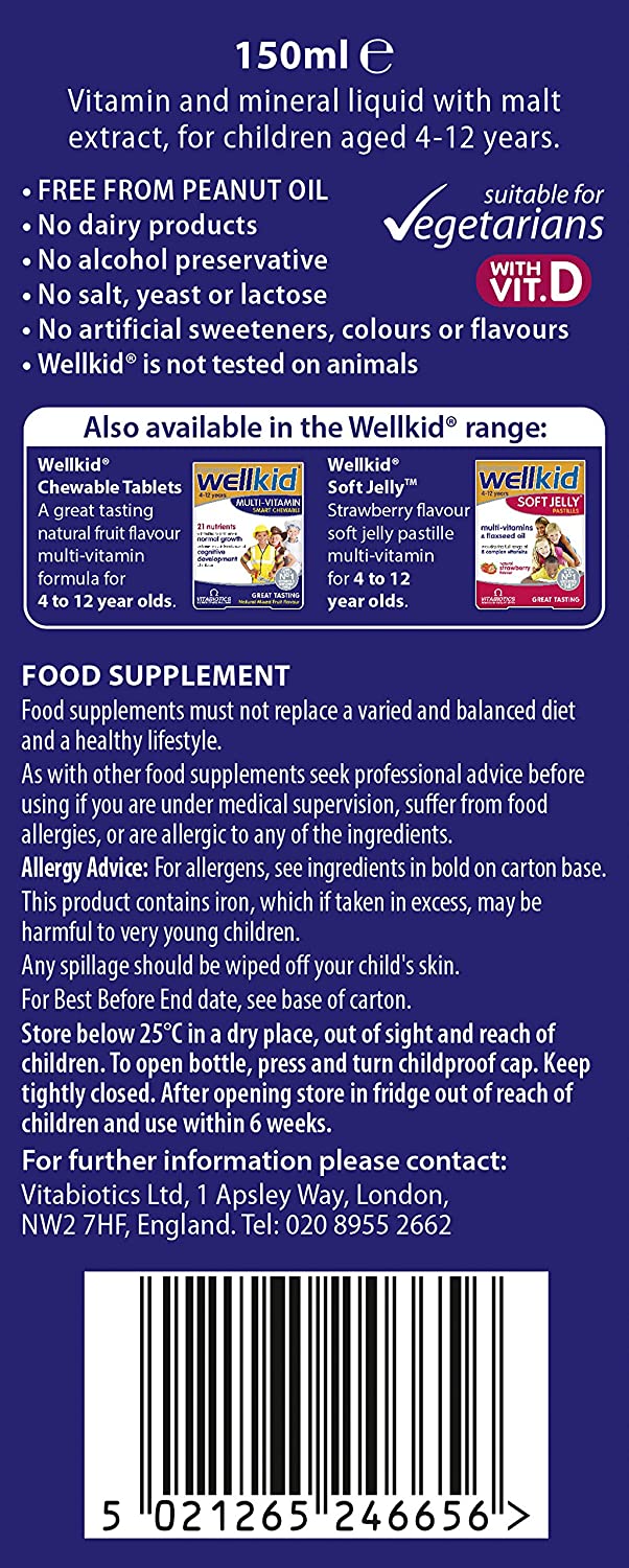 Vitabiotics Wellkid Multivitamin Liquid, 150 ml – BigaMart
