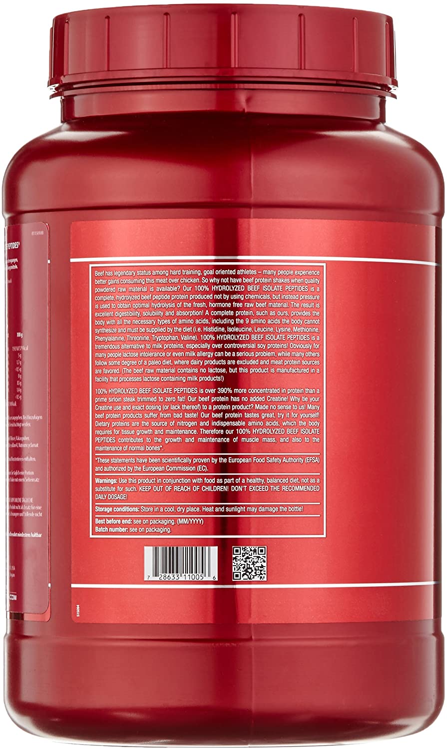 100% Hydrolysed Beef Isolate Peptides Protein Supplement, Almond ...
