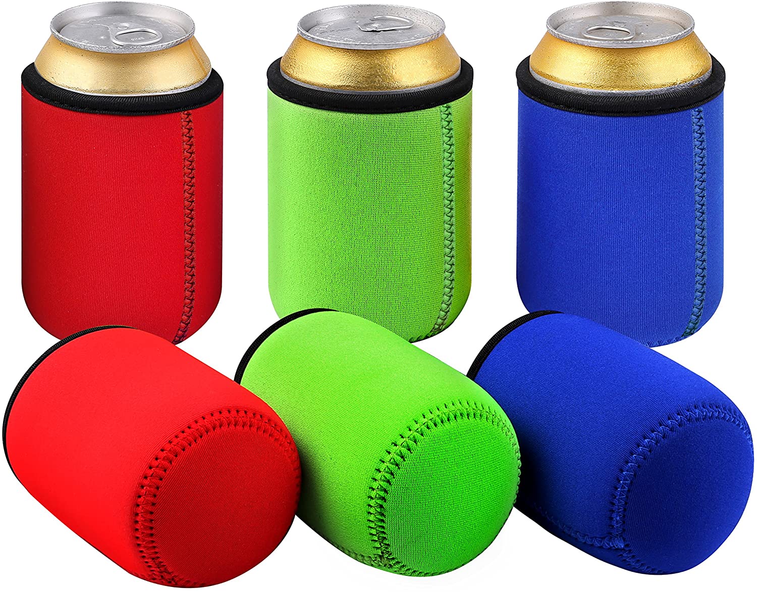 TAGVO Can Sleeves, Insulated Beer Can Sleeve Covers Easy-On Can Cooler ...