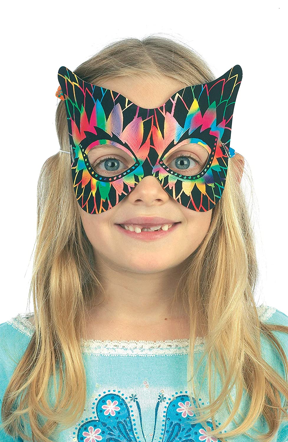 Baker Ross EK2266 Scratch Art Masks (Pack of 10), Perfect for Children ...