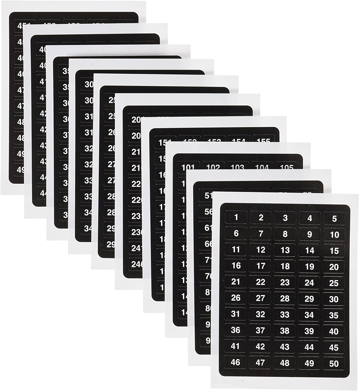 1,000 Sticky Numbered Labels 1 to 500 SELF Adhesive Stickers 2 Labels ...