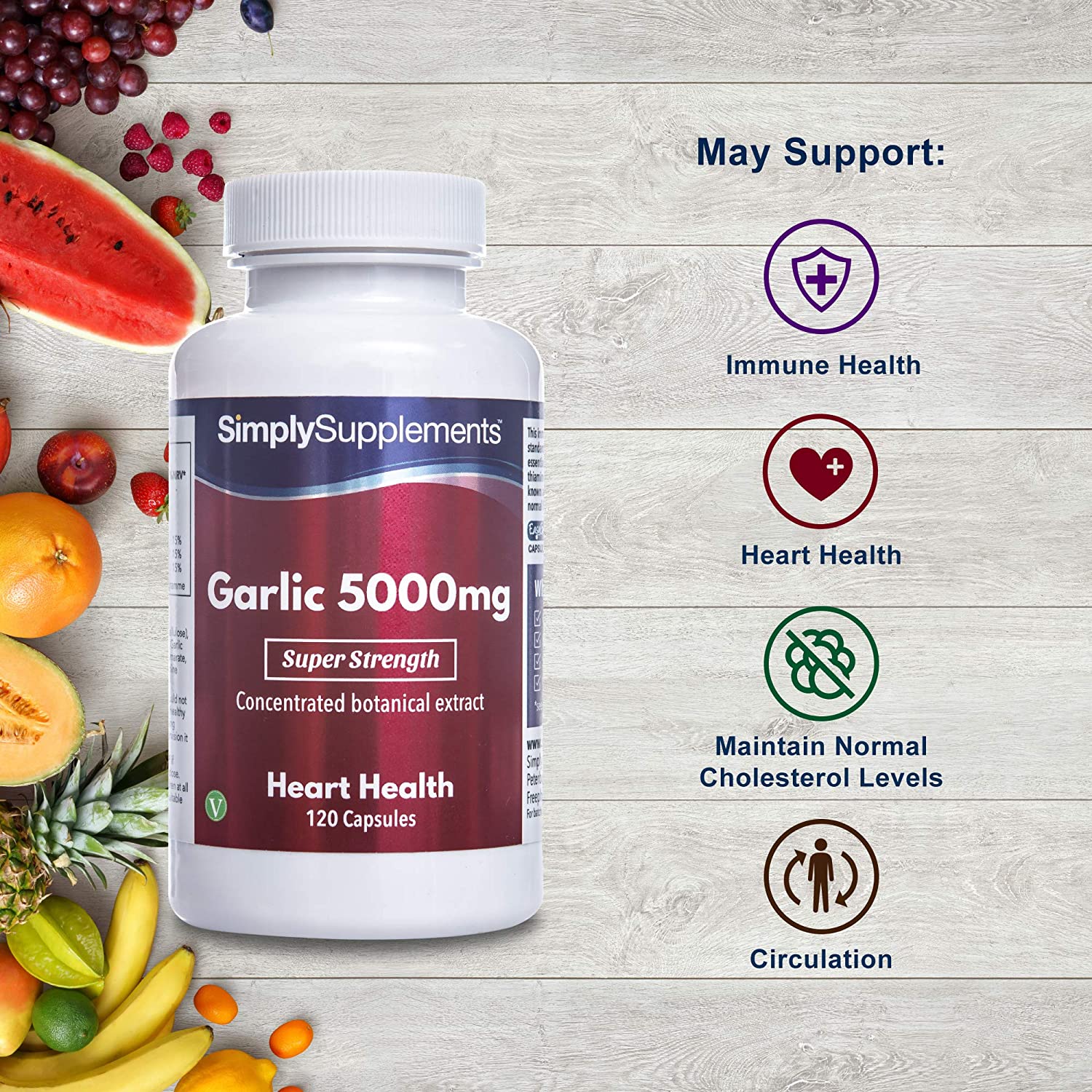 Garlic Capsules 5000mg | Vegan & Vegetarian Friendly | 120 Capsules ...