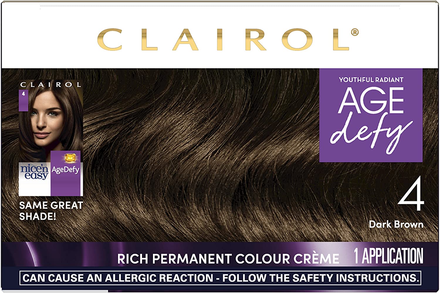 Clairol Age Defy Permanent Hair Dye 4 Dark Brown – BigaMart