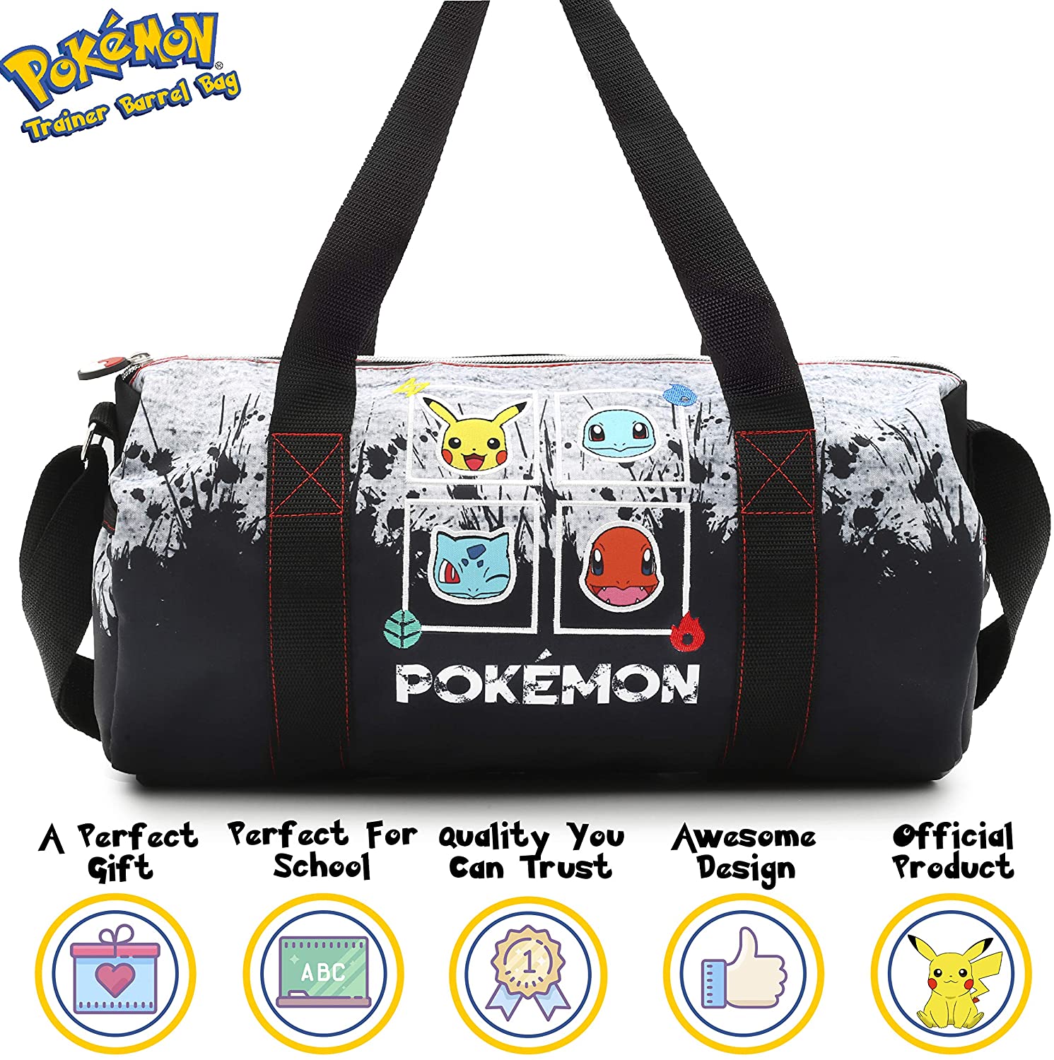 Pokemon Gym Bag for Boys, Duffle Bag For Sports & School PE, Pikachu ...